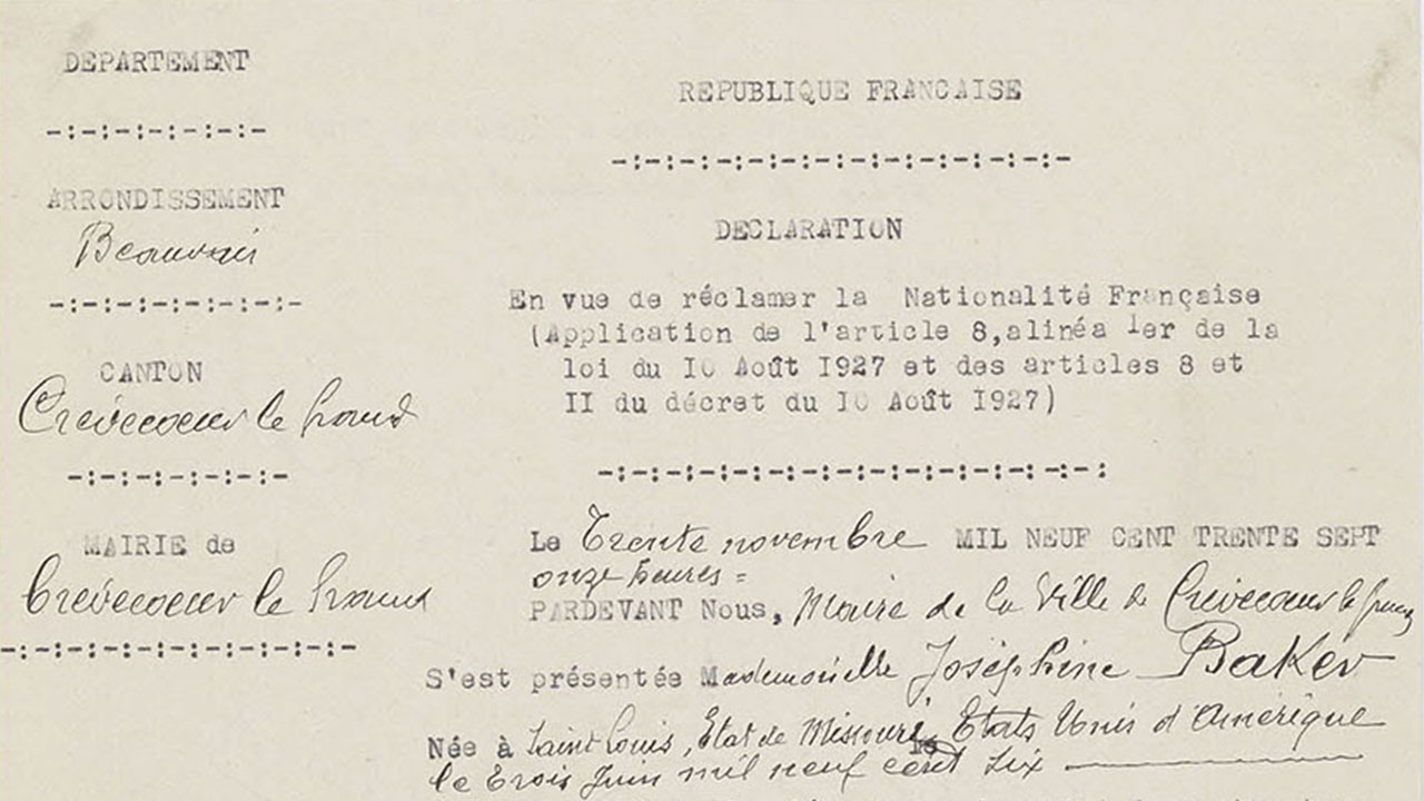 La France rend hommage à Joséphine Baker | Archives nationales